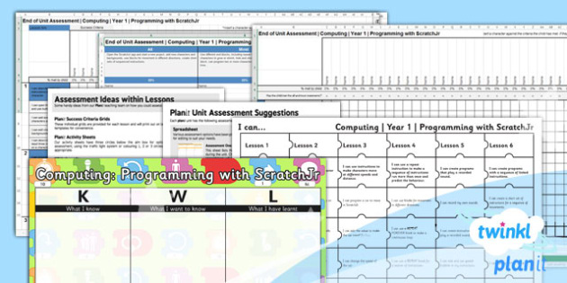 Computing: Programming with ScratchJr Year 1 Unit Assessment Pack