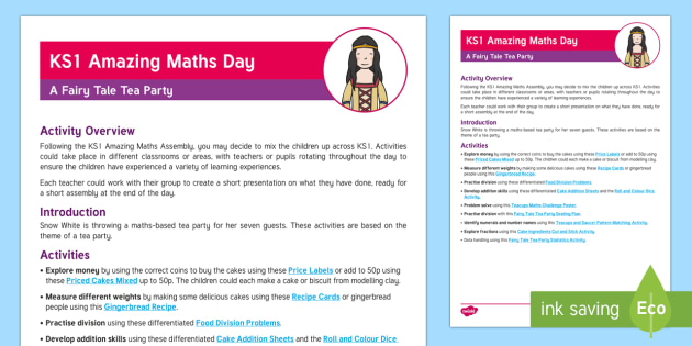 KS1 Amazing Maths Event Activity Overview