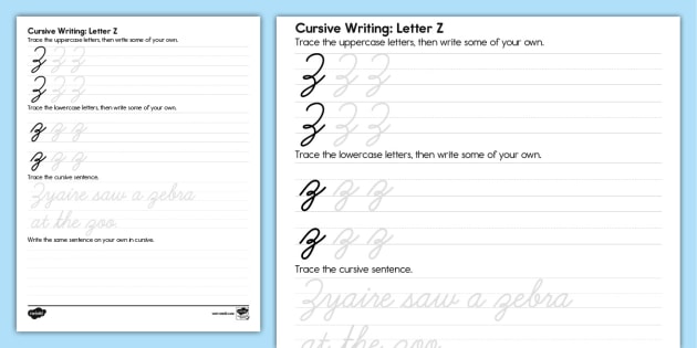 Cursive Letter Z