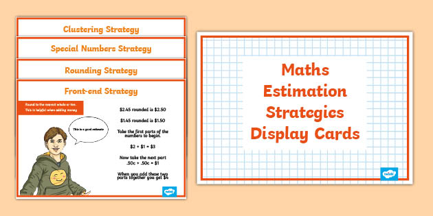 Maths Estimation Strategies Display Cards (teacher made)