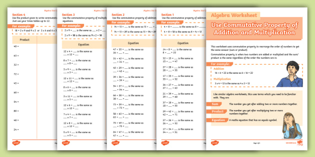 Properties Of Addition And Multiplication Worksheet