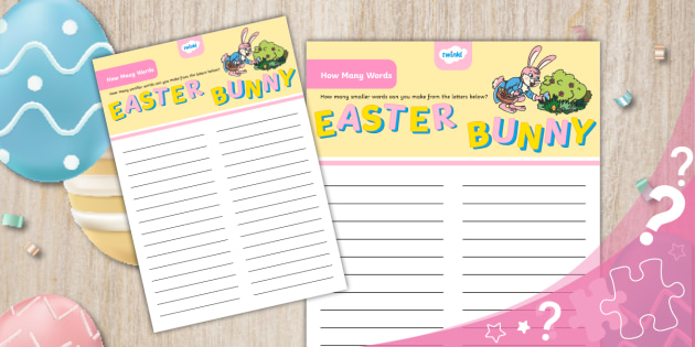 How Many Words - Easter Bunny - Twinkl - Kids Puzzles