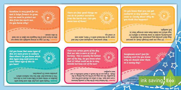 Sun Safety Fact and Discussion Cards (Teacher-Made)