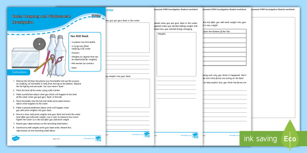 Boats, Buoyancy and Displacement STEM Investigation