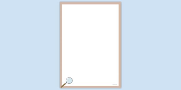 FREE! - Simple Blank Magnifying Glass Page Border | Page Borders