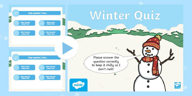 Winter Weather Quiz - 10 Fully Editable Questions - Primary Resources