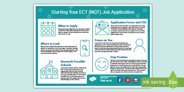 Infographic - Starting Your NQT/ECT Job Application