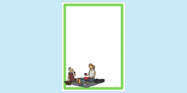 FREE! - Simple Blank Picnic Page Border | Page Borders | Twinkl