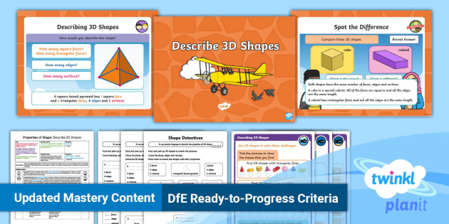 👉 Y2 Describe 3D Shapes PlanIt Maths Lesson 2