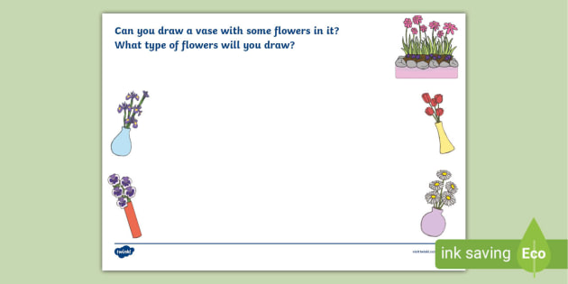 FREE! - Vase with Flowers Drawing Prompt (teacher made)