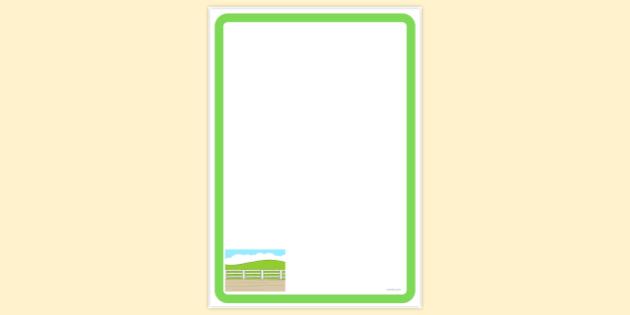 FREE! - Field with Path & Fence Page Border | Page Borders | Twinkl