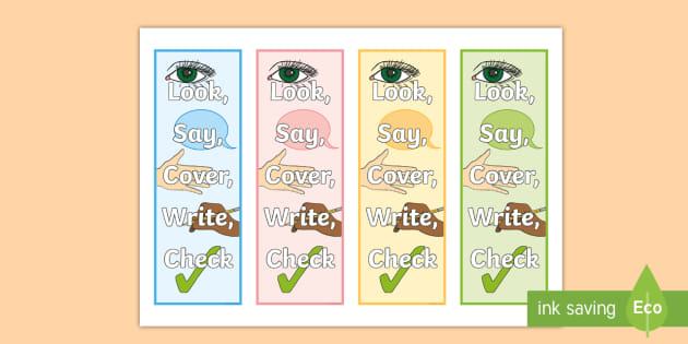 FREE! - Look Say Cover Write Check Bookmarks (teacher made)