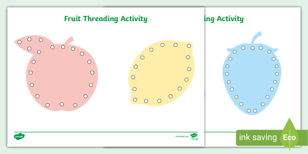 Fruits Threading Fine Motor Skills Activity | EYFS and KS1