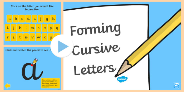Cursive Letter Formation PowerPoint With Rhymes Literacy