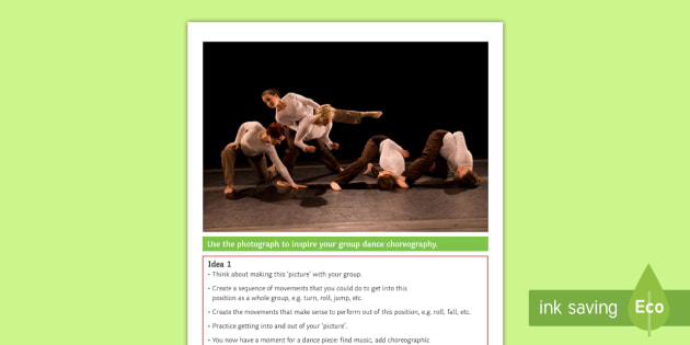 Choreography Worksheet / Worksheet (teacher made)
