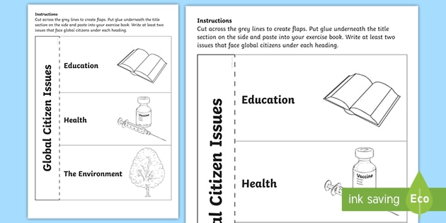 Global Citizenship Issues Flap Book (teacher made)