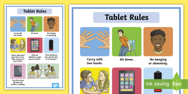 Rules for Using a Tablet Poster