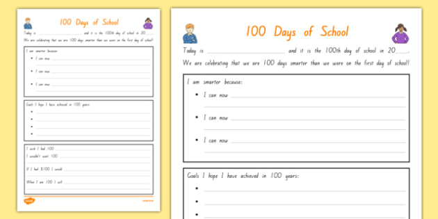 100 Days of School Worksheet / Worksheet, worksheet