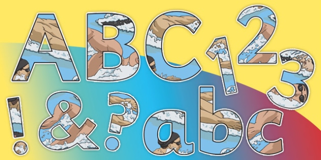 The Olympics Swimming Display Letters and Numbers Pack