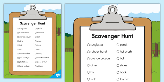 Editable Scavenger Hunt Template Printable Worksheet K 2