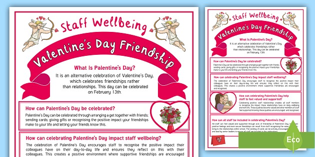 Staff Wellbeing Valentine's Day Friendship Display Poster