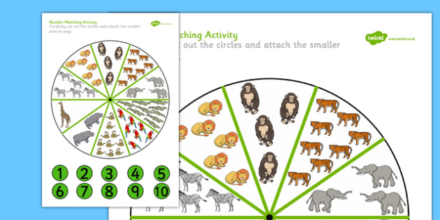 Peg Number Matching Activity Safari Themed (teacher made)