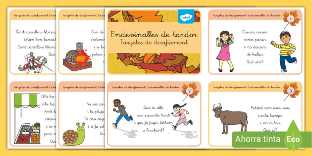 Targetes de desafiament: Endevinalles de tardor - Català