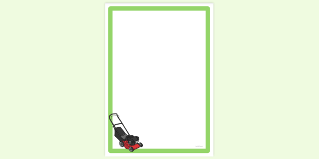 FREE! - Simple Blank Lawnmower Page Border | Page Borders | Twinkl