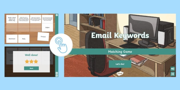 Email Keywords Interactive Matching Game -Twinkl-Computing