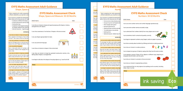 EYFS Maths Assessment Check (30-50 Months)