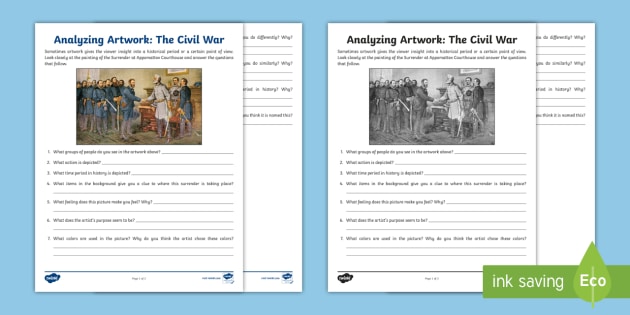Analyzing Artwork Activity: The Civil War