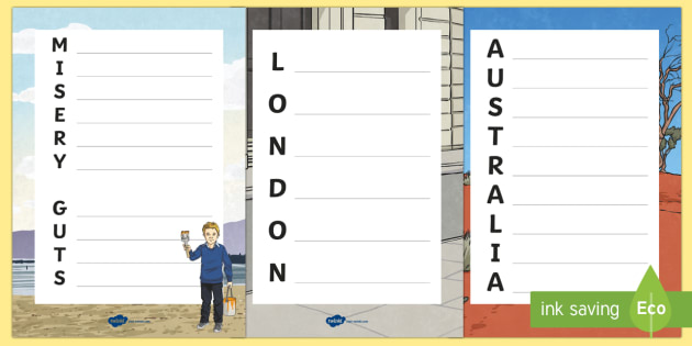 Acrostic Poem to Support Teaching on Misery Guts by Morris Gleitzman