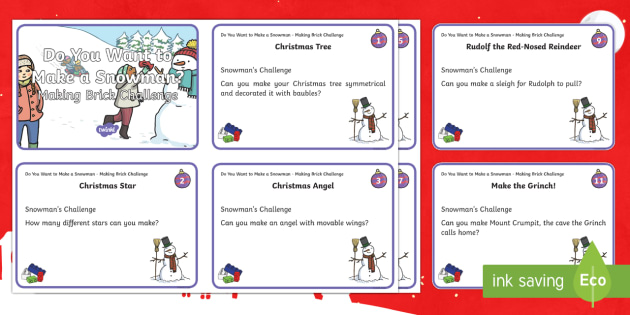 Building Brick Advent Challenge Cards