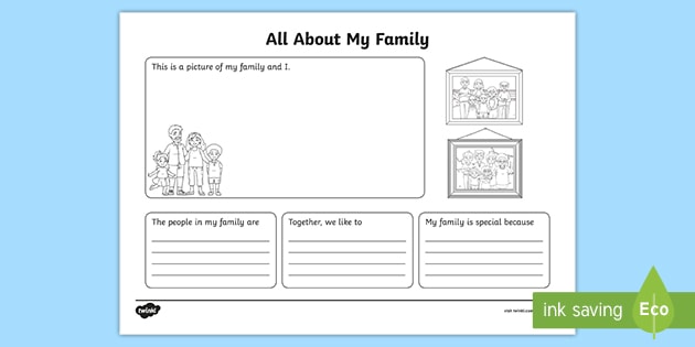 * NEW * All About My Family Worksheet