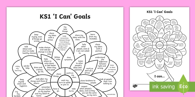 KS1 I Can Goals Flower Poster (teacher made)