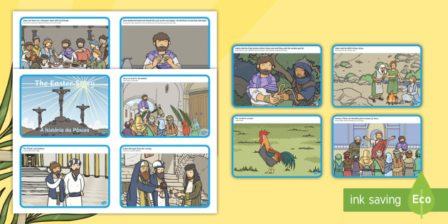 The Easter Story Sequencing Cards English/Portuguese