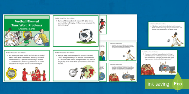 UKS2 Football Themed Time Problems Challenge Cards