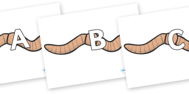FREE! - A-Z Alphabet on Worms (teacher made)