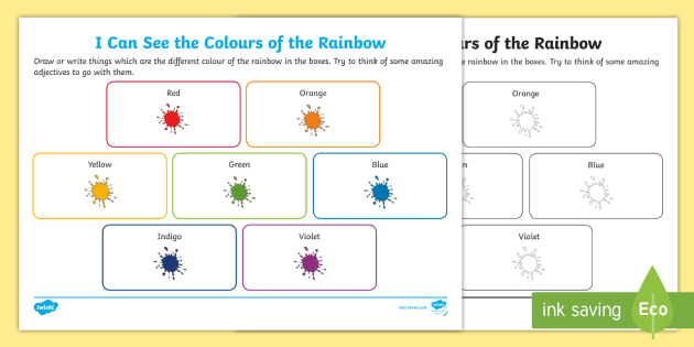 KS1 I Can See the Colours of the Rainbow Worksheet / Worksheet