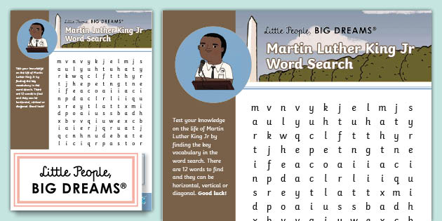 Martin Luther King Word Search Martin Luther King Jr. Word Search
