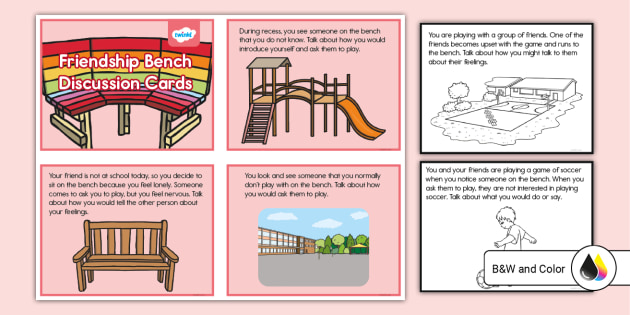 Friendship Bench Discussion Cards (teacher made)