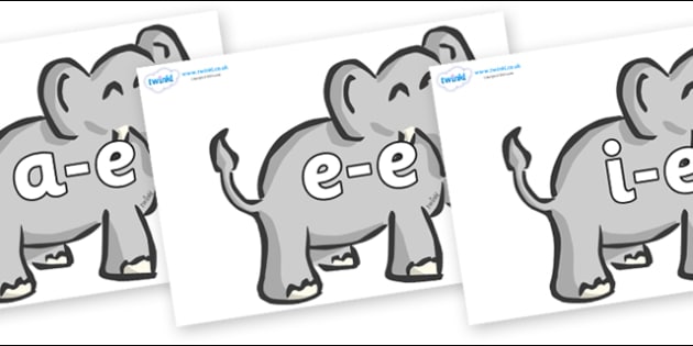 Modifying E Letters on Elephants (teacher made)