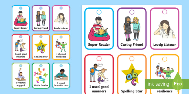 Praise Phrase Reward Tag Flashcards | Behaviour Management | Australia