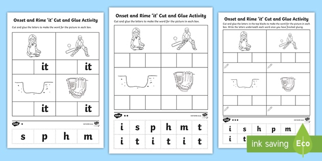 'it' Onset and Rime Differentiated Worksheet / Worksheets-Australia