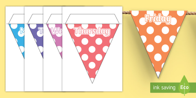 Days of the Week Display Bunting (teacher made)