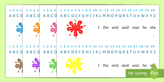 FREE! - Splat Combined Number and Alphabet Strips