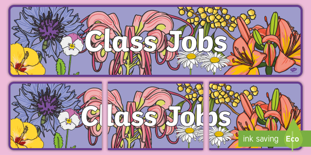 Floral Classroom Jobs Banner (teacher made)