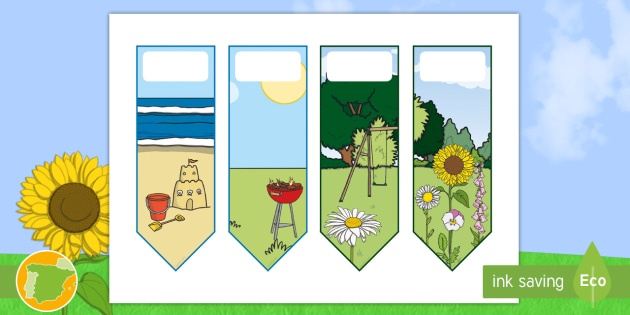 Marcapáginas: El verano - Gusto por la lectura.