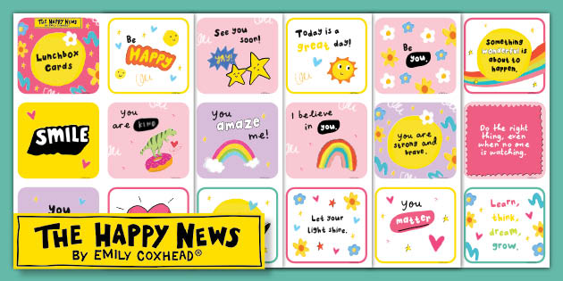 FREE! - The Happy News: Lunchbox Cards (teacher made)