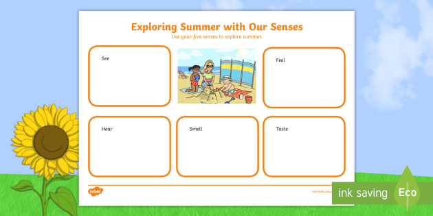 F-2 Exploring Summer With Our Senses Worksheet / Worksheet